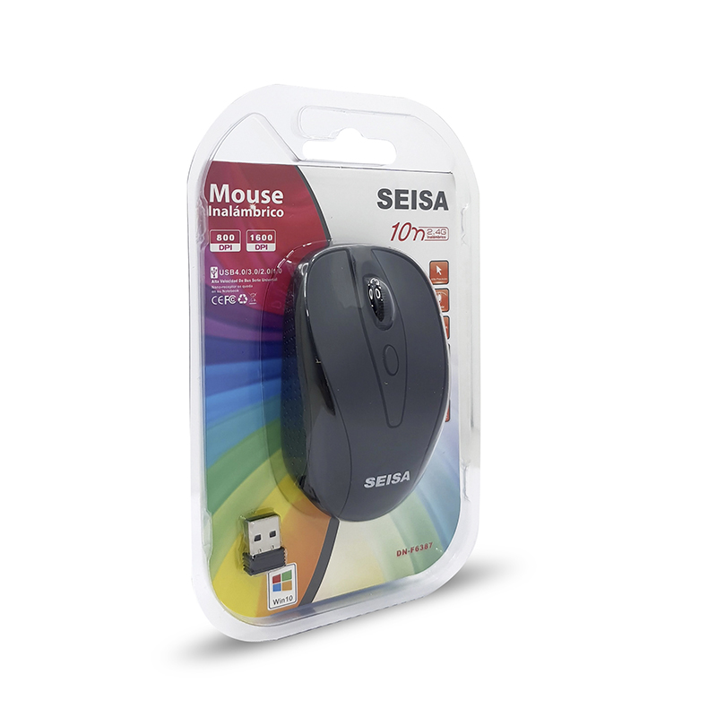 Seisa | MOUSE OPTICO USB INALAMBRICO 2.4G DN-F6387